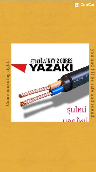 YAZAKI NYY รุ่นใหม่ สายไฟกลมฝังดิน (มอก. ใหม่ ) NYY 2 x 2.5, NYY 2c x 4, NYY 2c x 6, NYY 2 x 16 ...