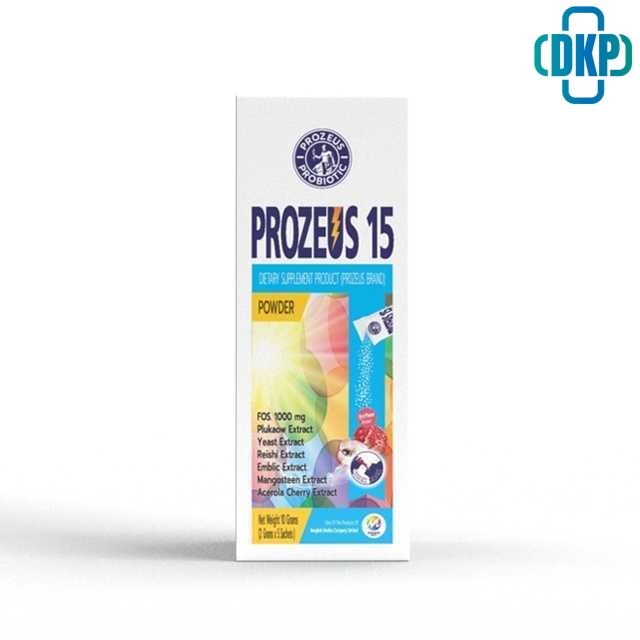 Prozeus 15 โพรซิอุส 15 ผลิตภัณฑ์เสริมอาหารโพรไบโอติก+พรีไบโอติก ชนิดผง กลิ่นลิ้นจี่ ขนาด 5 ซอง ...