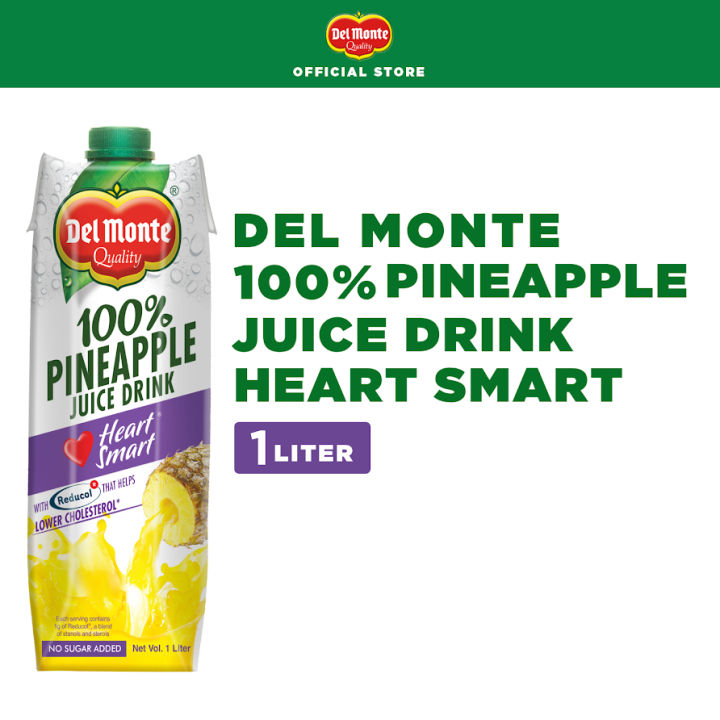 DEL MONTE 100 Pineapple Juice Drink Heart Smart with Reducol for Lower ...