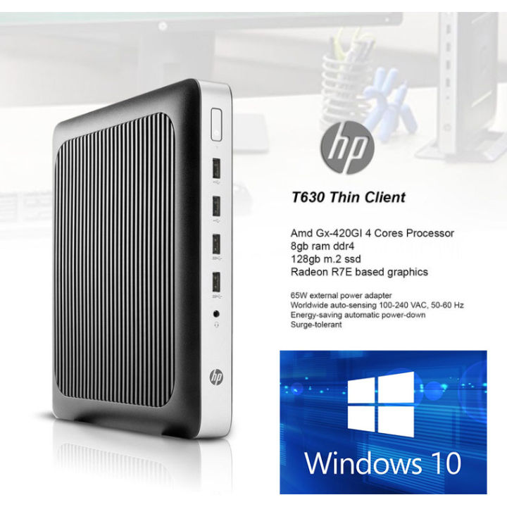 HP T630 Thin Client AMD GX-420GI 2.0Ghz Quad Core 4GB 8GB DDR4 128GB M.2 SSD Windows 10 ...