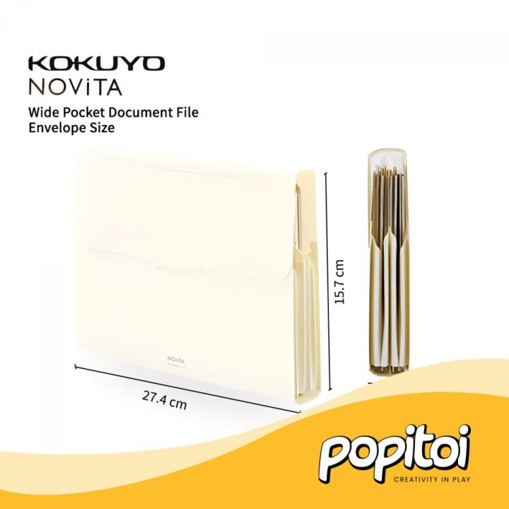 Kokuyo Novita Wide Pocket Document File Holder A4 Envelope Dokumen Amplop Organizer | Lazada ...