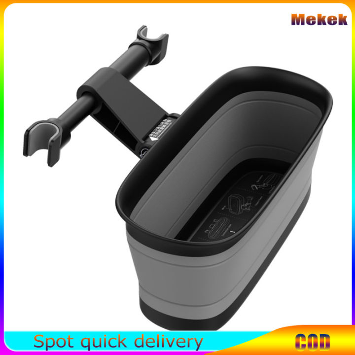 Mekek ถังขยะแขวนพนักพิงศีรษะเก้าอี้จัดงานกระเป๋าเก็บของรถพับได้พร้อม ...