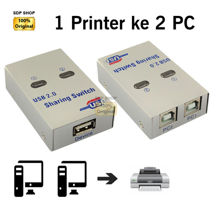 USB Printer Switch Auto Sharing Cabang 2 port | Lazada Indonesia