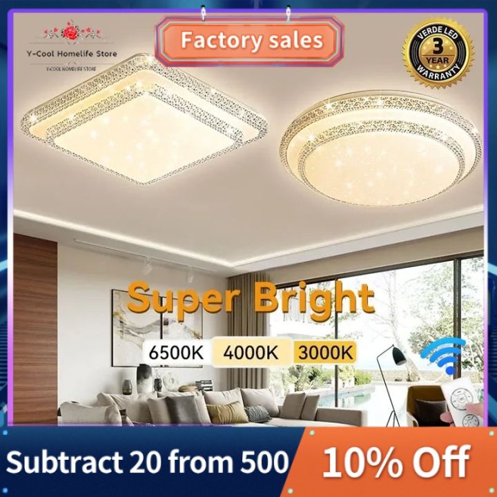 LED ceiling light tricolor Chandelier ceiling lamp living room bedroom ...