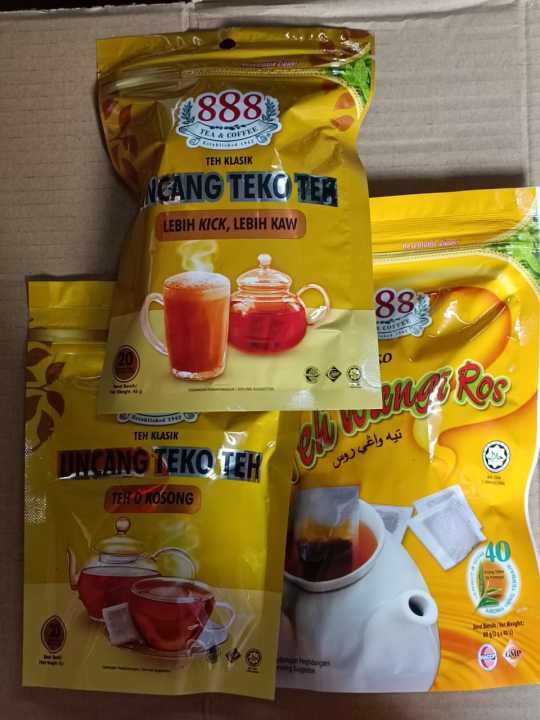 888 Teh Wangi Ros Uncang Teko 40's & 20's / Teh O Kosong 20's / Teh ...