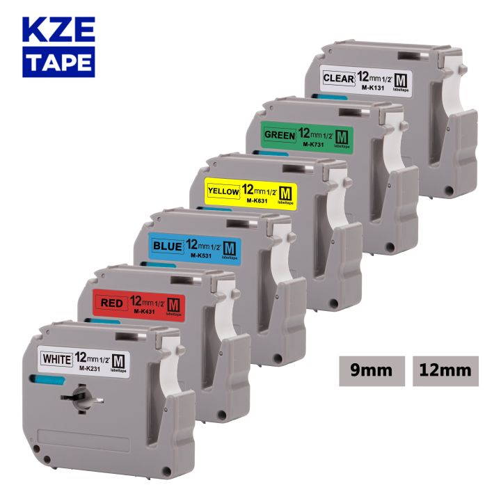 KZE เทปฉลากกาว MK-531 MK-231พี่น้อง KZE ขนาด9มม. 12มม. MK-621 MK-631 PT ...