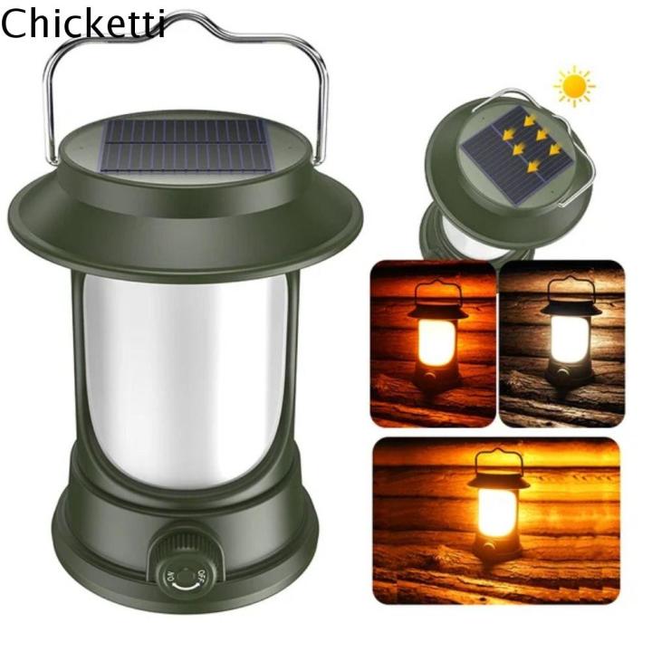 CHICKETTI ลดแสงจ้า โคมไฟตั้งแคมป์พลังงานแสงอาทิตย์ ที่แขวนแขวน กรณี ...
