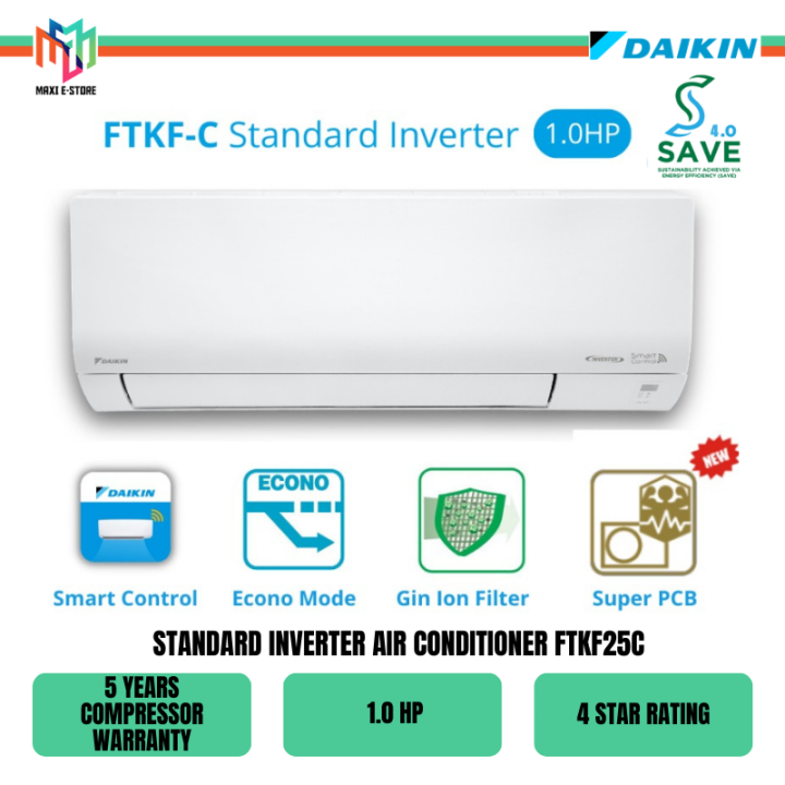 Daikin Ftkf25c Standard Inverter Air Conditioner Ftkf R32 Aircond 1 0hp