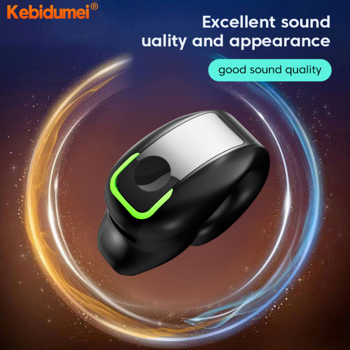 Kebidumei หูฟังบลูทูธ5.3หูฟังแบบคลิปลดเสียงสเตอริโอเคลื่อนไหวหูฟังไร้สายสัมผัสควบคุมแฮนด์ฟรี ...