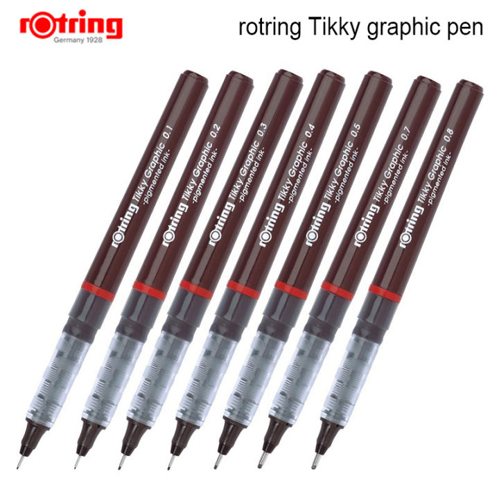 Rotring Tikky Graphic Pen Black Pigmented Ink Porous-Powerful Drawing ...