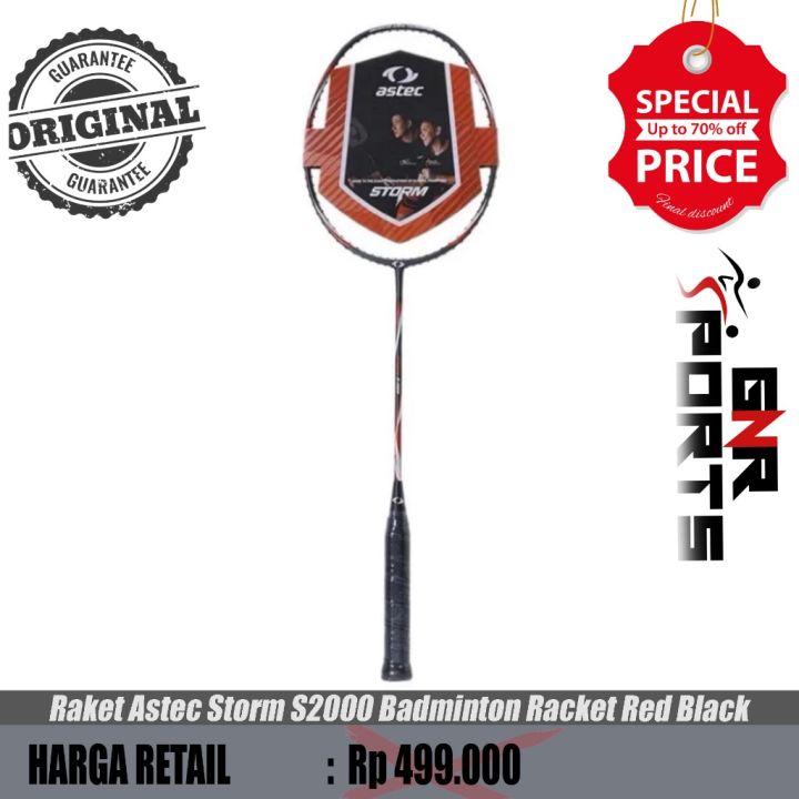 Raket Astec Storm S2000 Badminton Racket Red Black BNIB Resmi | Lazada ...