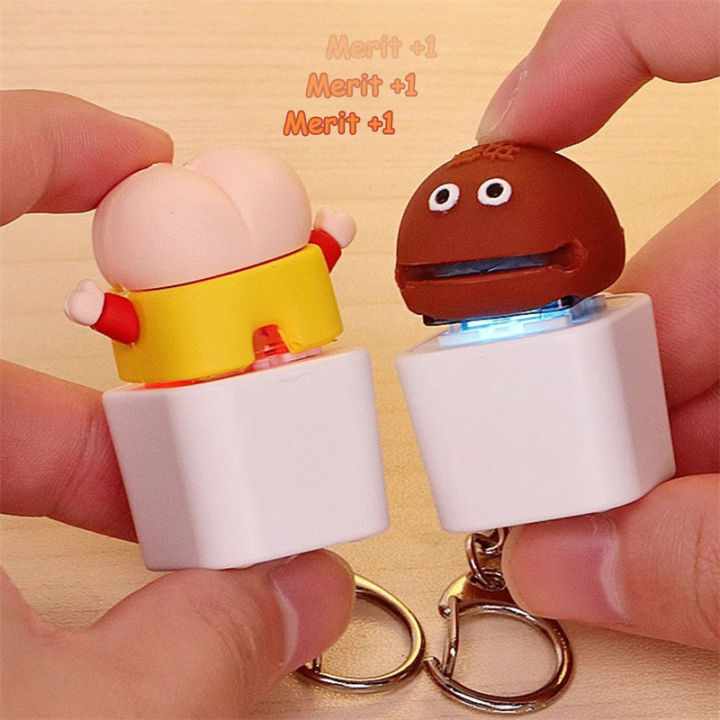 Wooden Fish Keyboard Keychain Electronic Mechanical Entertainment Toy ...