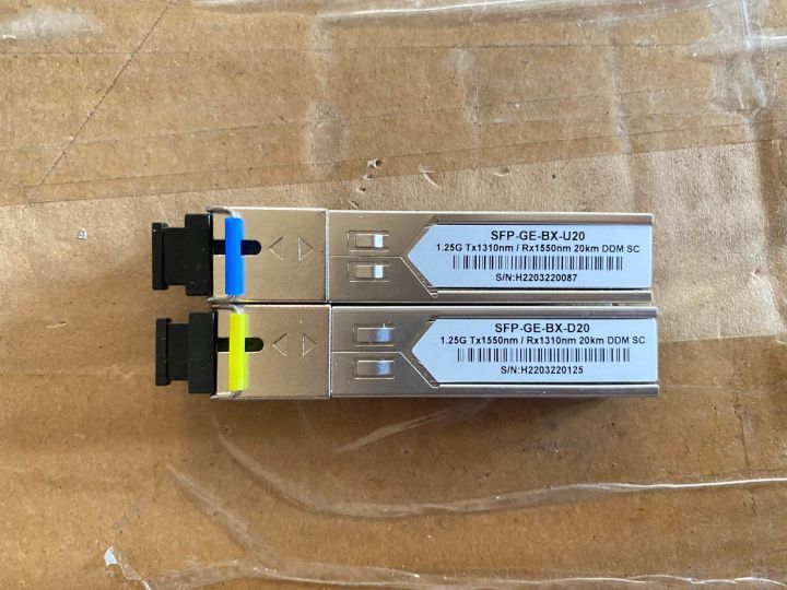 SFP Module 1 PAIR SC or LC 1.25Gbps Single mode single core fiber SFP ...