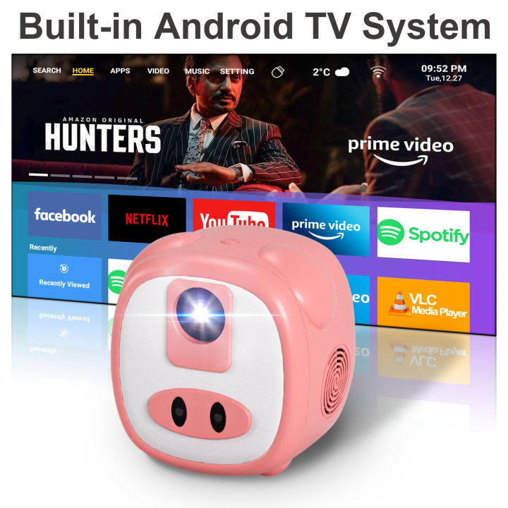 1080P Support Android TV 5G WiFi Wireless Projector 300 ANSI Lumen ...