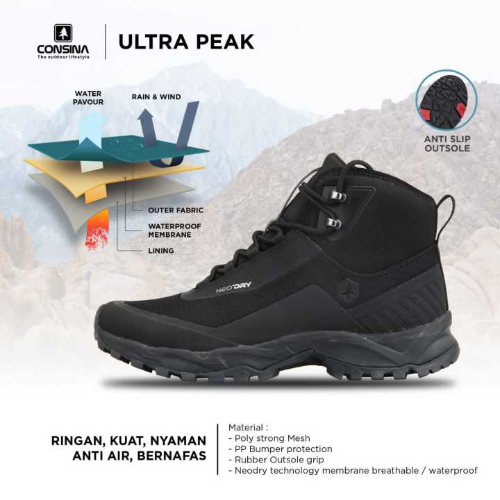 Consina Ultra Peak Sepatu Gunung Boots Trail Run | Lazada Indonesia