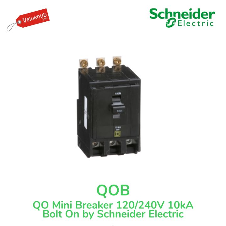 Square D QOB Miniature Circuit Breaker Bolt On 120/240V 10kA 3P 15A to ...