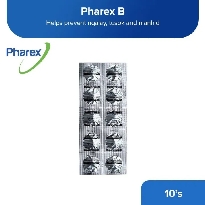Salable Product Pharex B-Complex 10 Tablets, Vitamin B1+B6+B12 - For ...