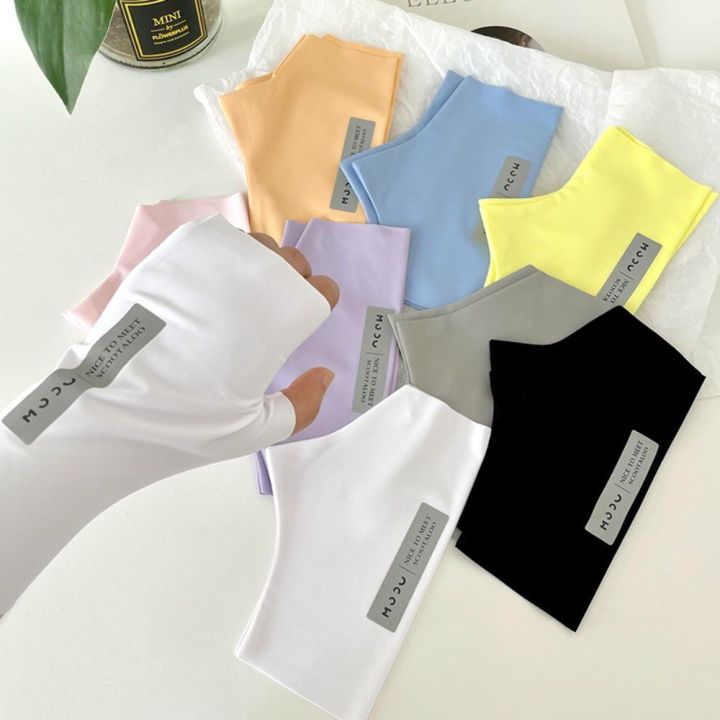 DFGY ถุงมือหน้าจอสัมผัส ถุงมือป้องกันแสงแดด ครึ่งนิ้ว ถุงมือกันลื่น ถุง ...