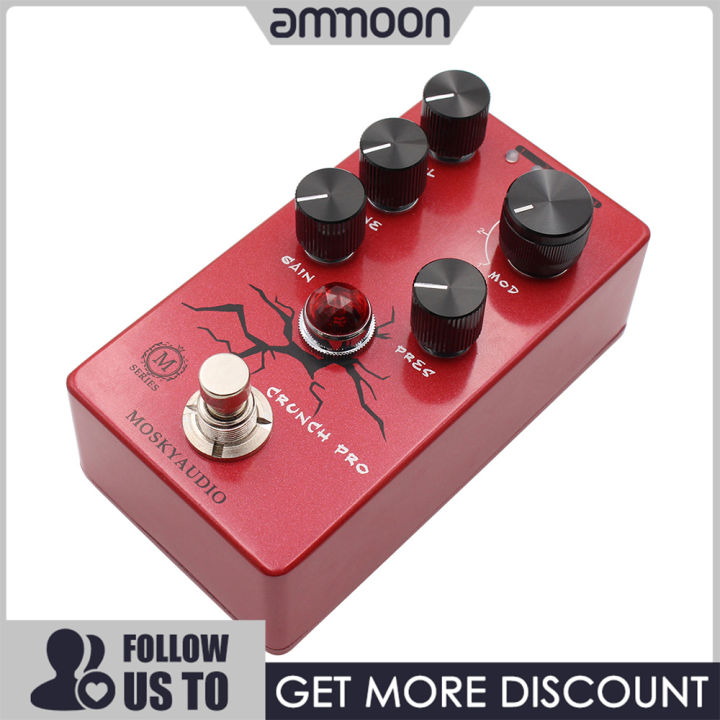 MOSKYAUDIO Guitar Distortion Pedal Electric Guitar Effects Pedal Vol/Tone/Gain/Pres Control True ...