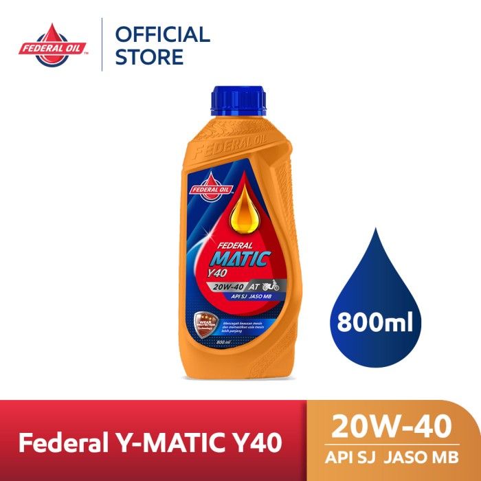 FEDERAL MATIC Y 40 20W-40 0.8L 800ml - Oli Motor Matic | Lazada Indonesia
