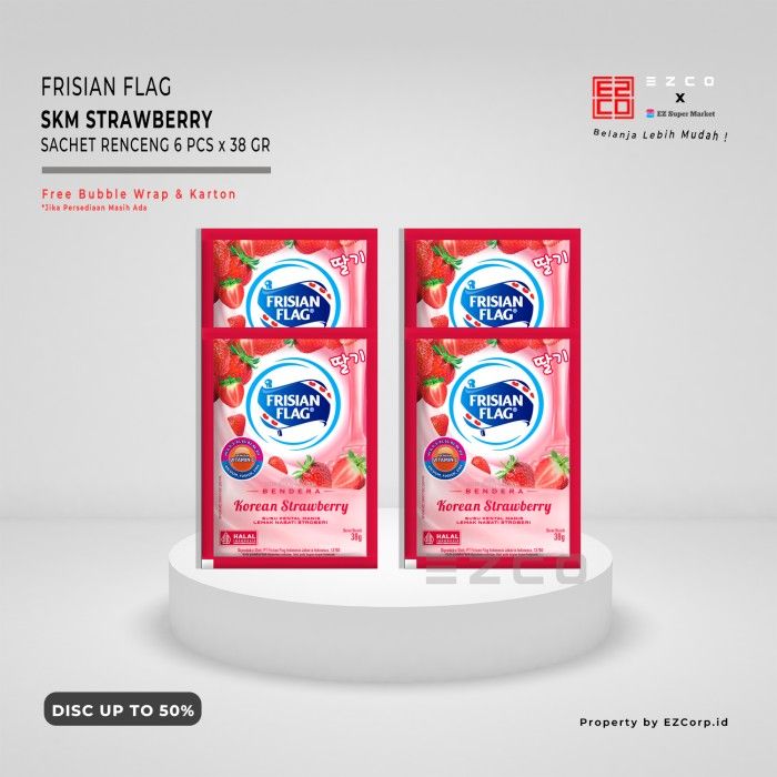 FRISIAN FLAG / BENDERA SKM KOREAN STRAWBERRY SACHET RENCENG 6 Pcs X 38 ...