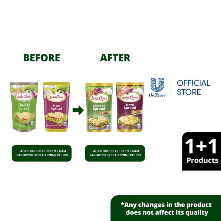 [BUNDLE OF 2] Lady's Choice Chicken 220ML Pouch, Ham Sandwich Spread ...