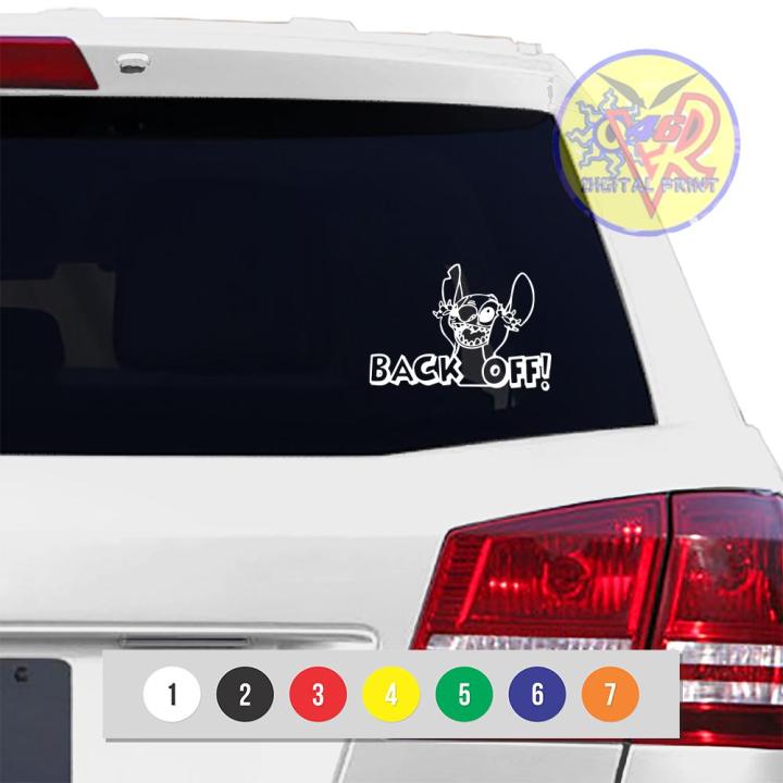 Stiker Kaca Belakang Mobil Back Off Stitch | Lazada Indonesia