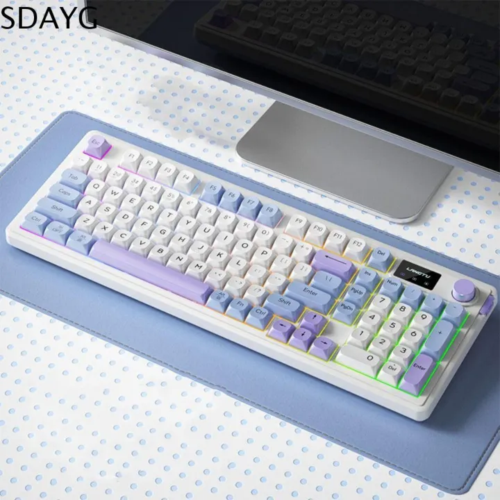 SDAYG Three Mode Three Mode Mechanical Keyboard ABS Wireless 2.4g Wired 2.4G Bluetooth Wired ...