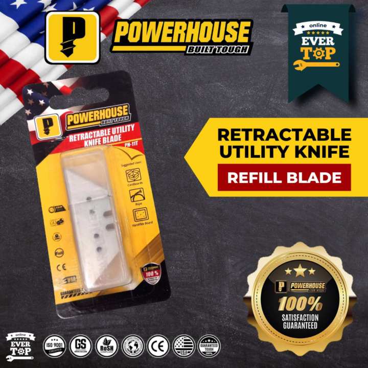 POWERHOUSE RETRACTABLE UTILITY KNIFE BLADE REFILL | Lazada PH