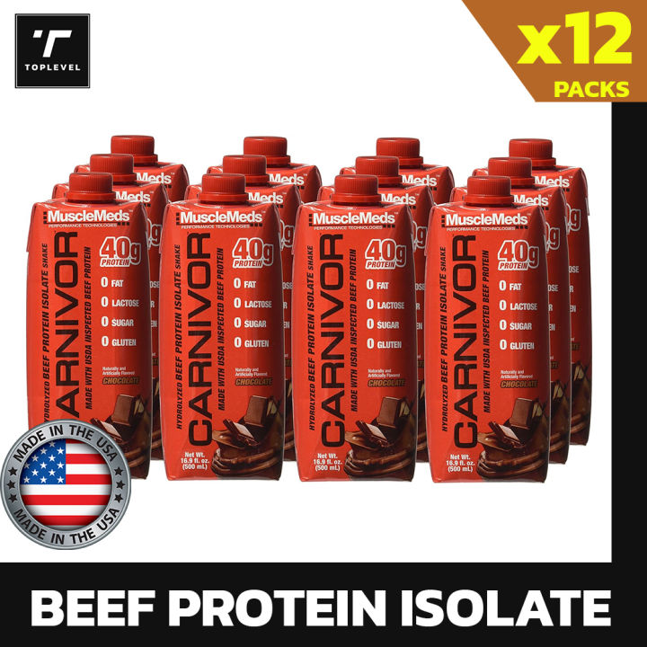 MuscleMeds Carnivor RTD, Ready to Drink Protein, 40G OF BEEF PROTEIN ...