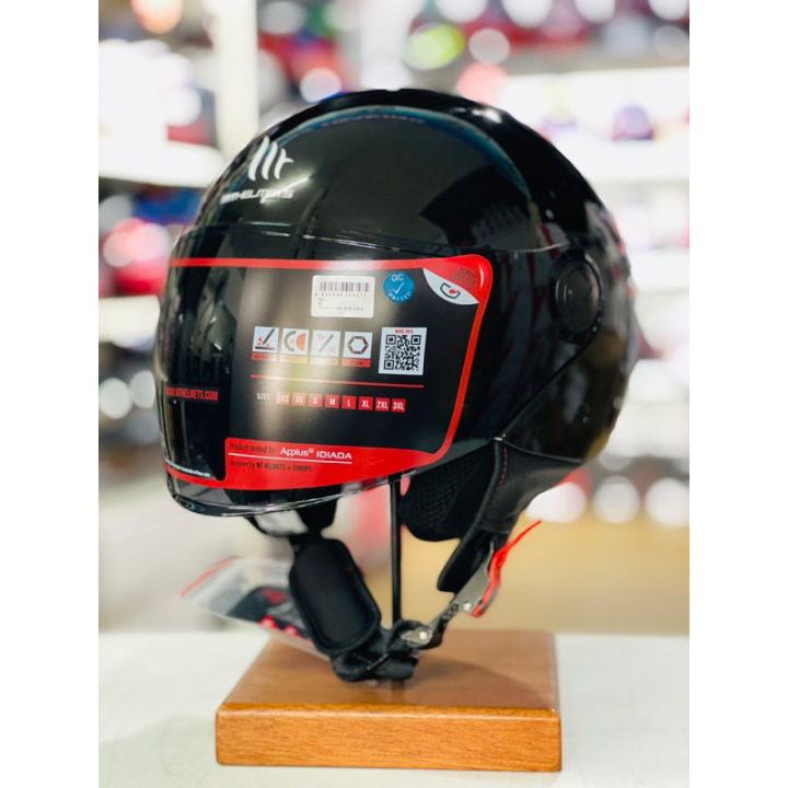 MT STREET Solid Open-Face Single Visor Helmet + Free Clear Visor ...