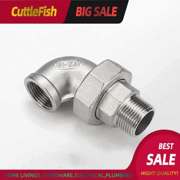 BSPT 304 Stainless Steel Male and Female Threaded 90 Degree Elbow Union Pipe Pipes Fittings DN15 ...