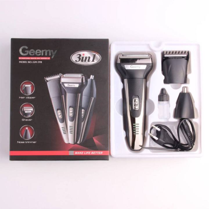 3 in 1 Geemy GM-598 Professional Trimmer Shaver | Lazada