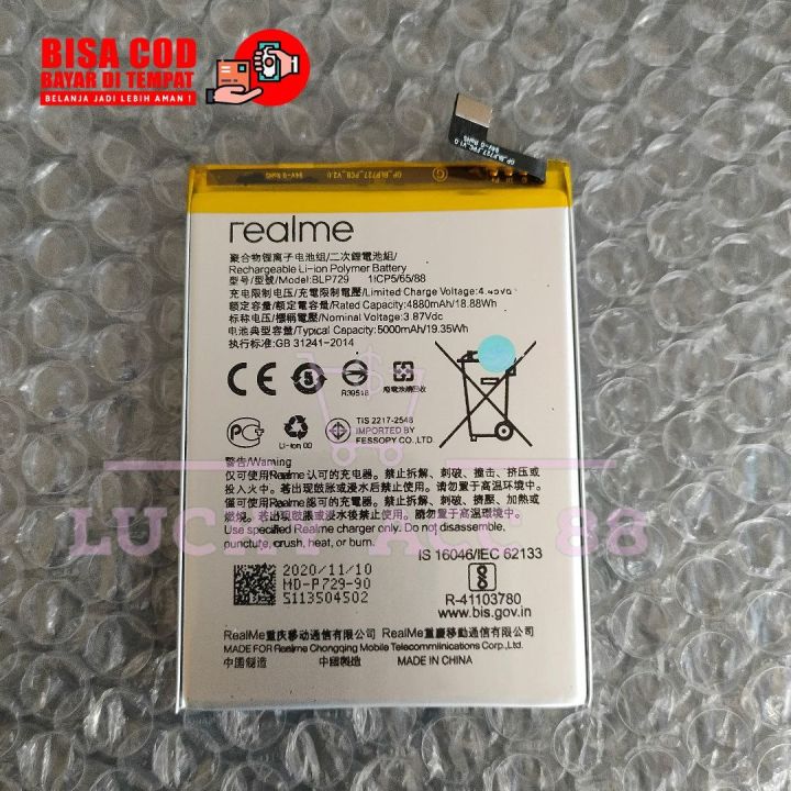 Batre Baterai Hp Realme C3 RMX2027 RMX2020 RMX2021 Model BLP729 Batrei ...