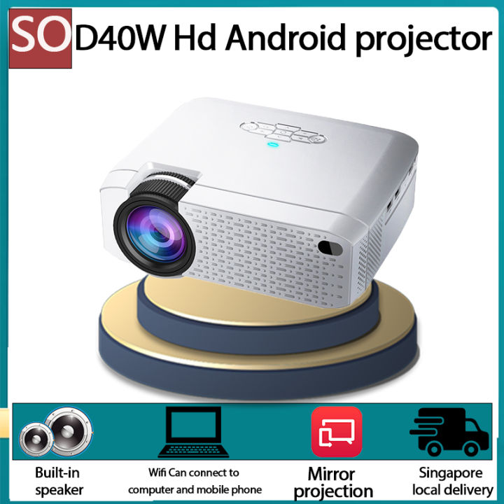 【Singapore local seller】D40W 4K Projector Mirror Screen for Phone ...