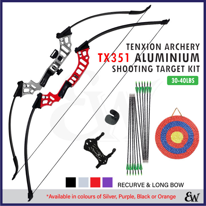 TenXion Archery TX351 30-40LBS Recurve Long Bow Kit Alat Memanah Sukan ...