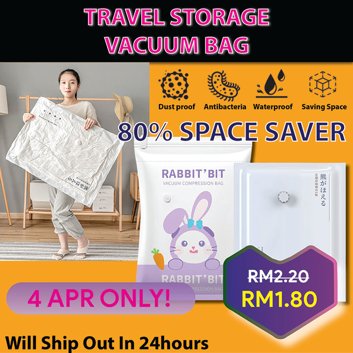 Vacuum Bag Compression Zip Lock Plastic Seal Compress Storage Bag ...