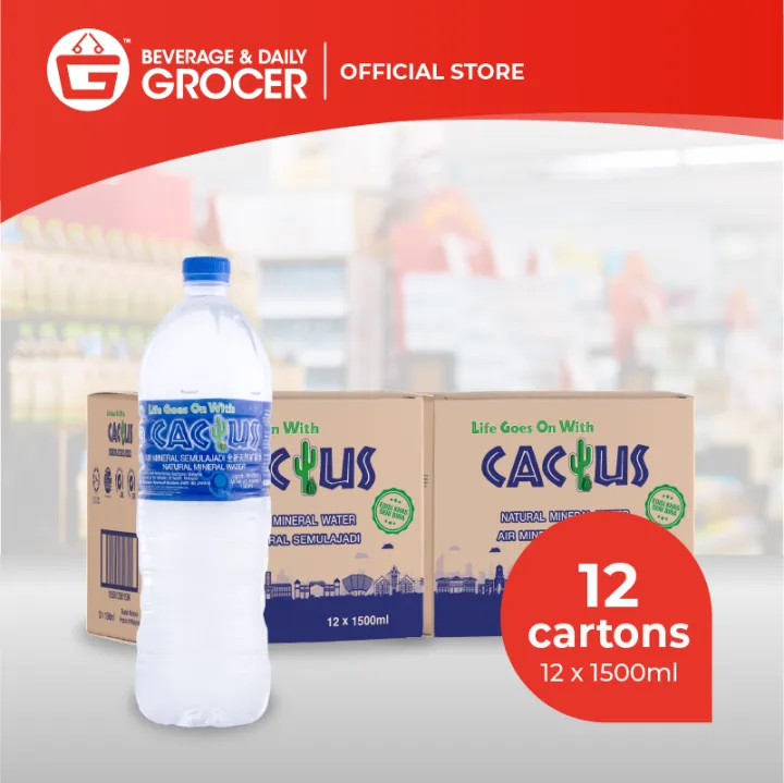 Cactus Natural Mineral Water 12 x 1500ML (144 Bottles) 12 Cartons | Lazada