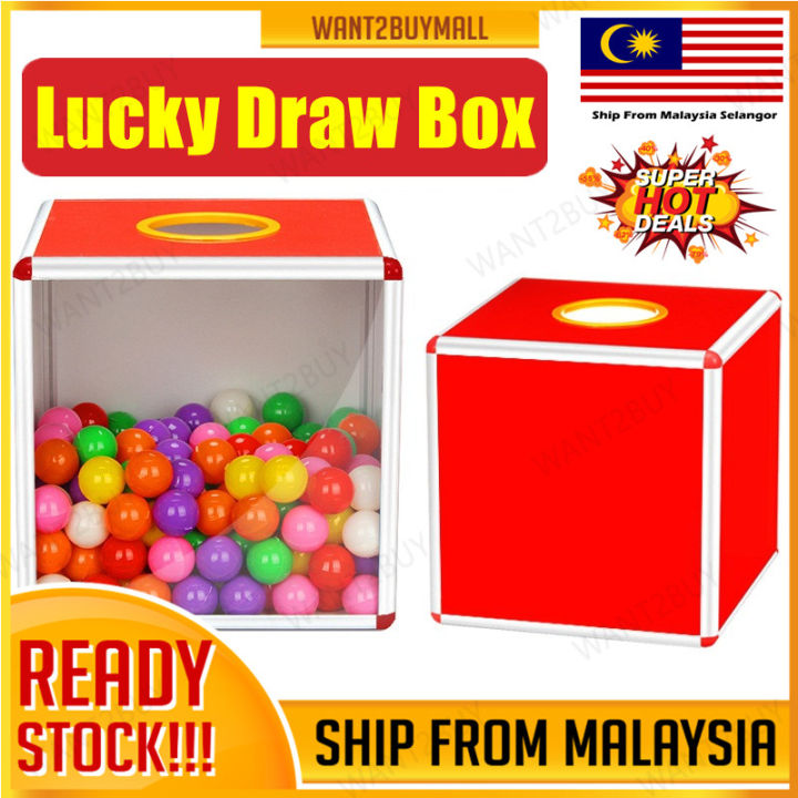 🇲🇾 3 Size Acrylic Lucky Draw Box Lottery Prize Drawing Surprise Mystery ...