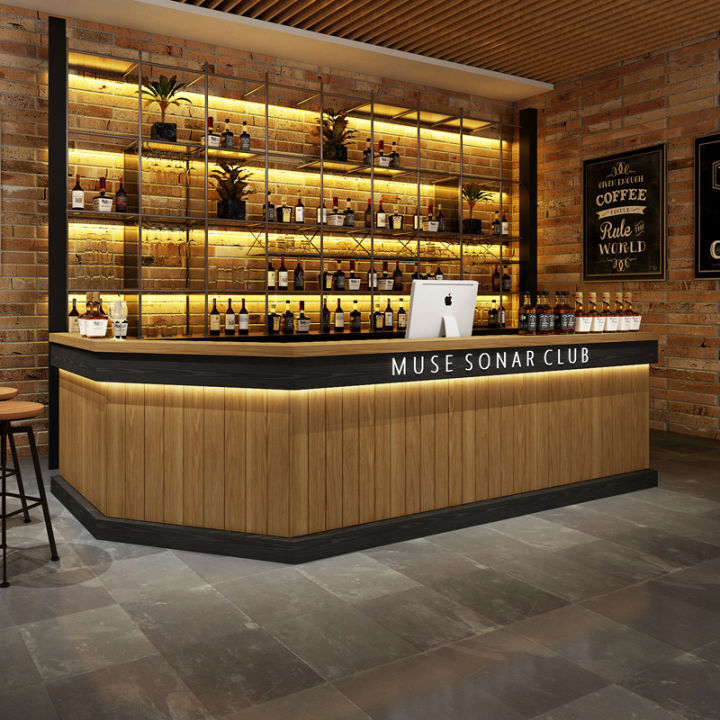 Retro cashier l corner music bar restaurant bar counter milk tea hotel ...