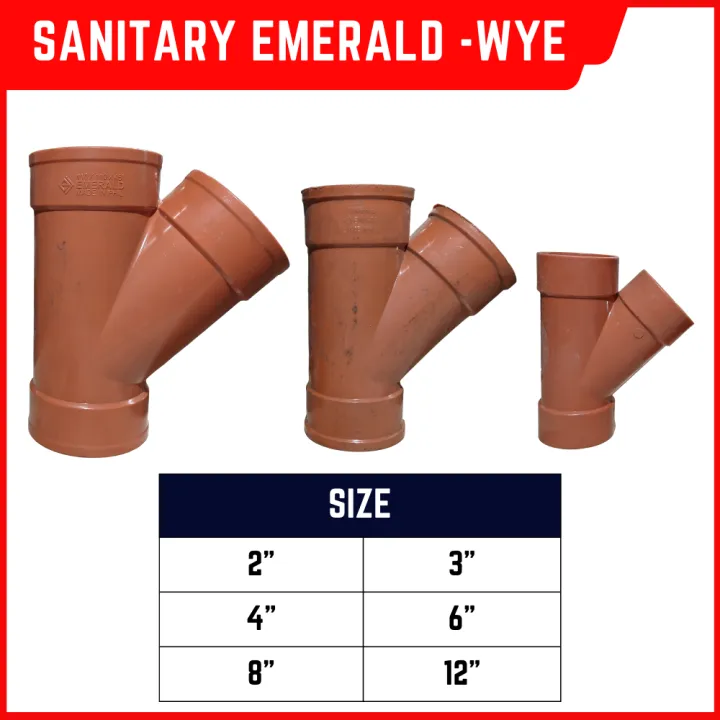 Sanitary PVC Fittings Emerald Wye (Sizes: 6",8") Sold per pc | Lazada PH