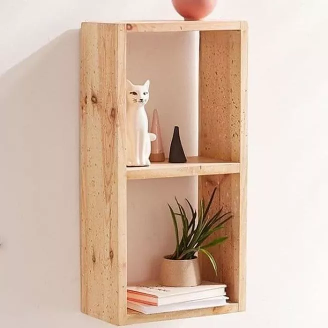 Rak Dinding Kayu Pinus Minimalis Kotak / Ambalan Dinding Minimalis ...