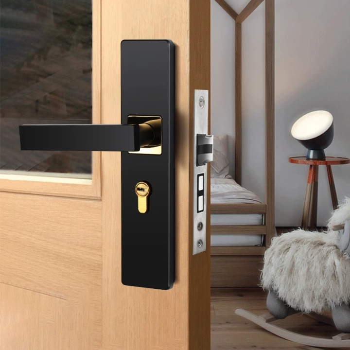 Emas Black Doff Premium Kunci Pintu Set Alumunium Komplit Lockset ...