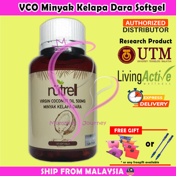 VCO Nutrell UTM Softgel Minyak Kelapa Dara 500mg Virgin Coconut Oil | Lazada