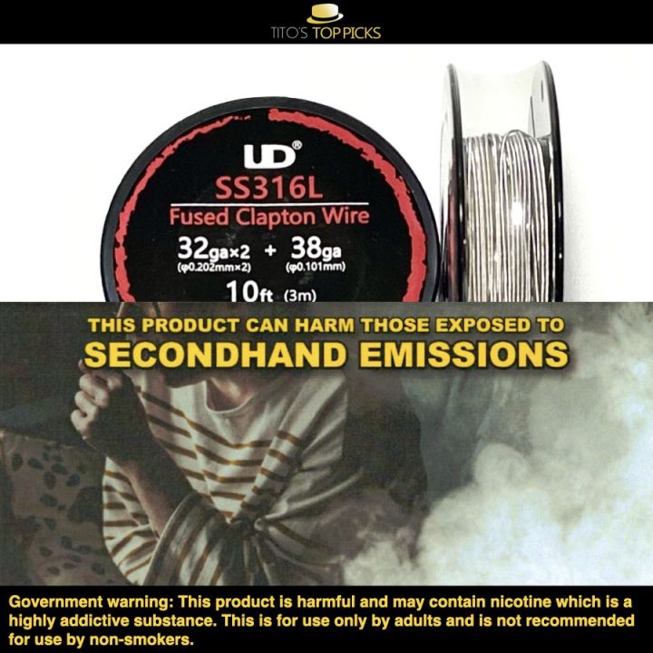 UD Superfine SSL316L MTL Fused Clapton Wire 32ga*2 + 38ga Stainless ...