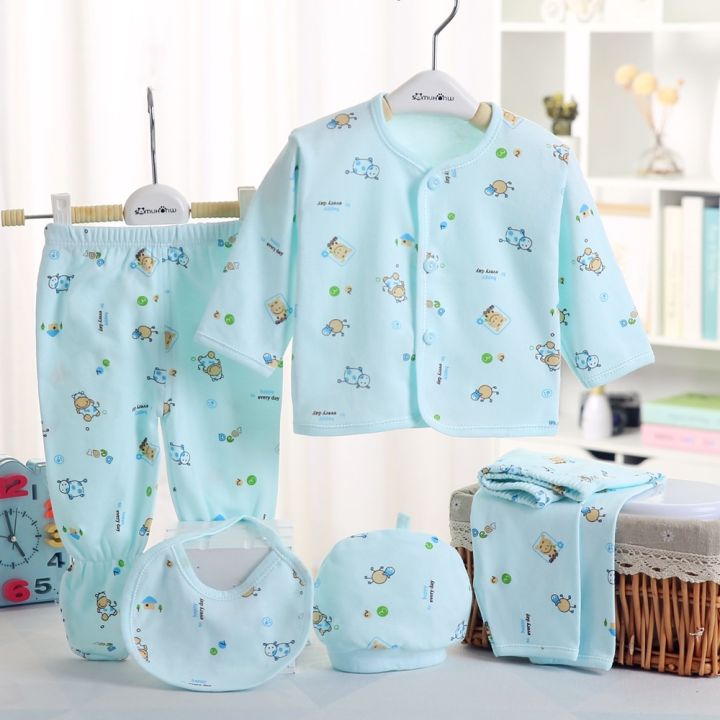 5pcs newborn set clothes for receiving and infants with soft breathable ...