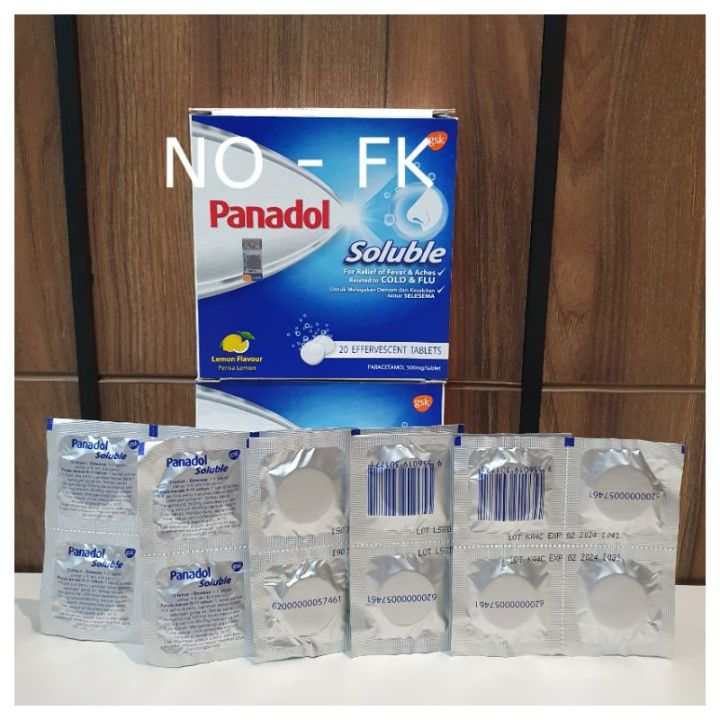 ORIGINAL Panadol soluble 1 strip 4 tablet 20 tablets panadol ...