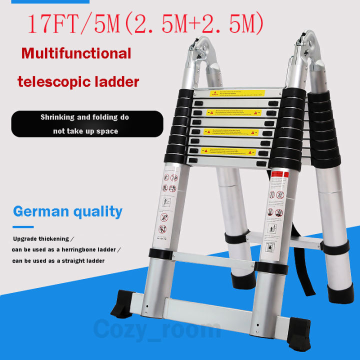 【3 Year Warranty】 17FT Telescopic Multi-Purpose Aluminum Double-Sided ...