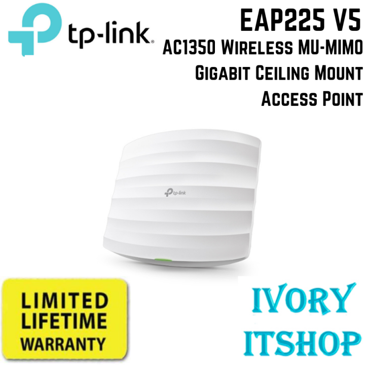 TP Link EAP225 V5 AC1350 Wireless MU-MIMO Gigabit Ceiling Mount Access Point | Lazada.co.th