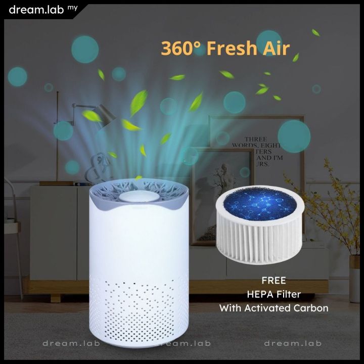 Air Purifier USB Powered Activated Carbon HEPA Filter Type UV Antivirus ...